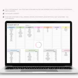 Monthly Budget Google Sheets with Resell Rights – The Happy Shell