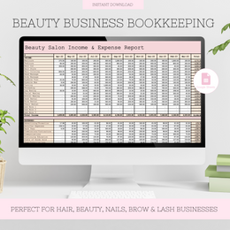Beauty Business Bookkeeping Spreadsheet – The Happy Shell
